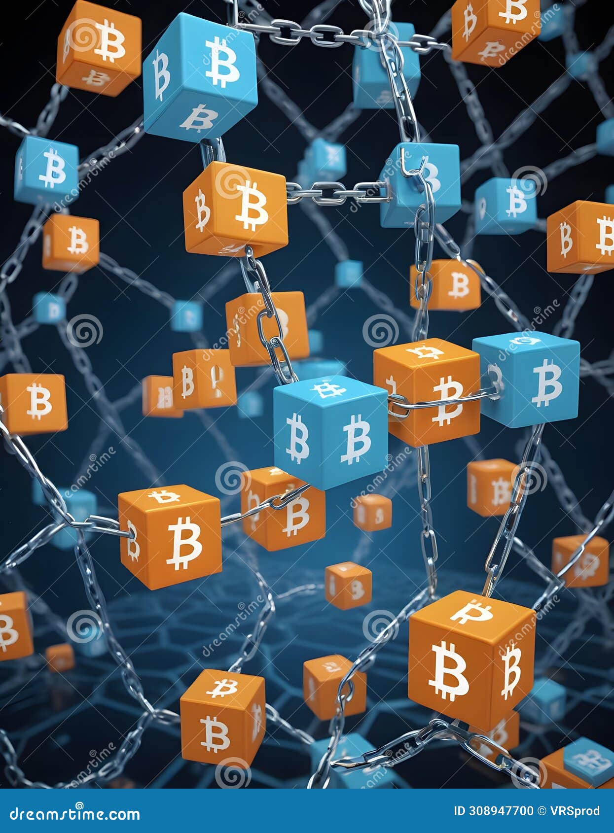 Bitcoin S Network of Golden Chains AI Generative Stock Photo - Image of ...