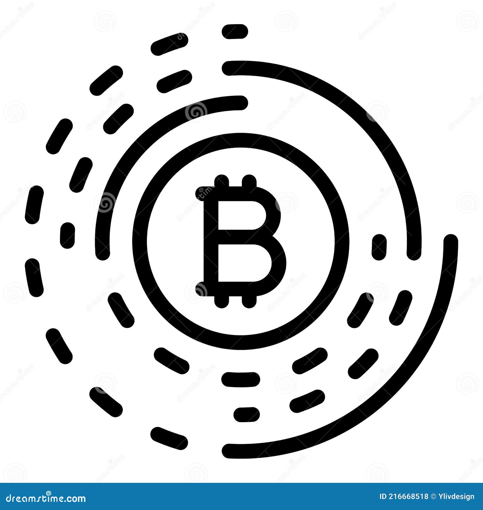 Bitcoin Currency Icon, Outline Style Stock Vector - Illustration of ...
