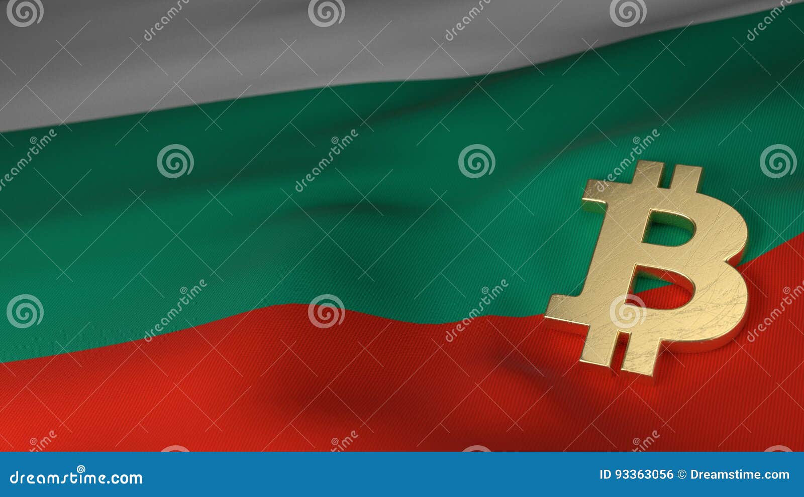 Bitcoin Currency Symbol on Flag of Bulgaria Stock Illustration ...