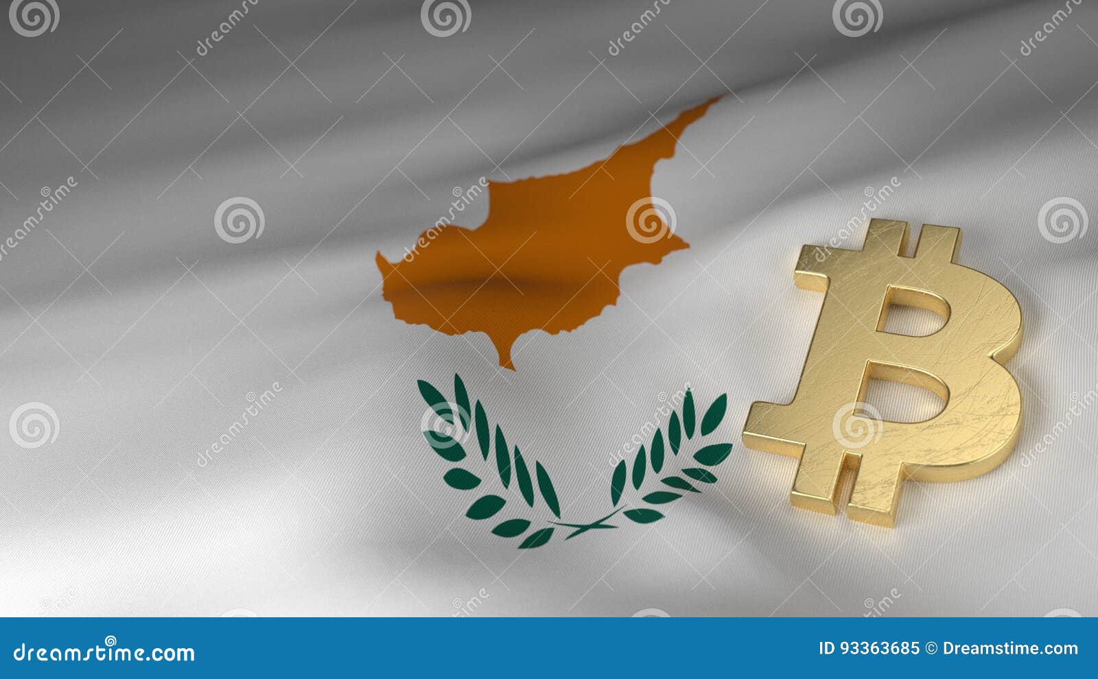 Bitcoin Currency Symbol on Flag of Cyprus Stock Illustration ...