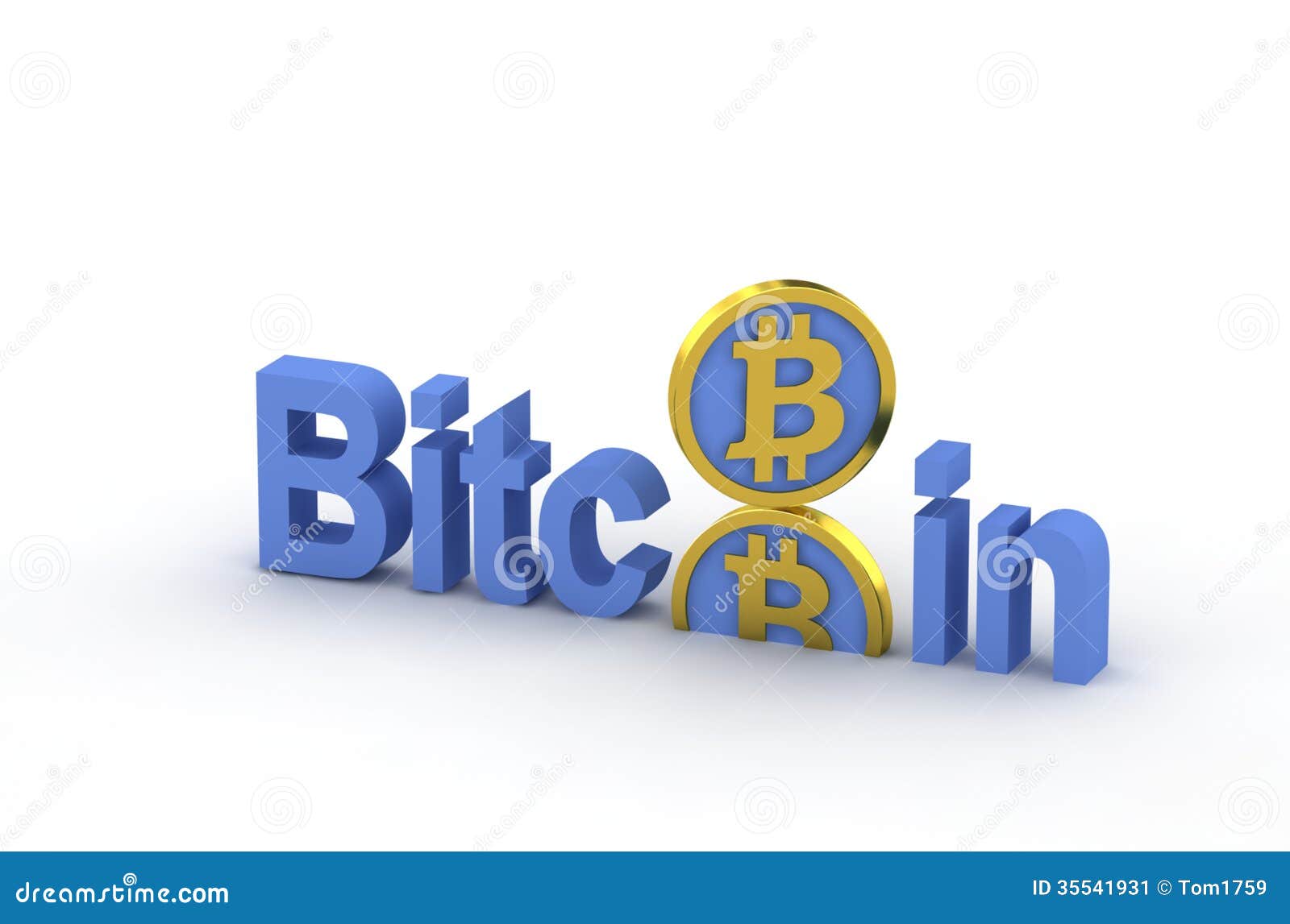 Bitcoin 3d stock illustration. Illustration of internet - 35541931