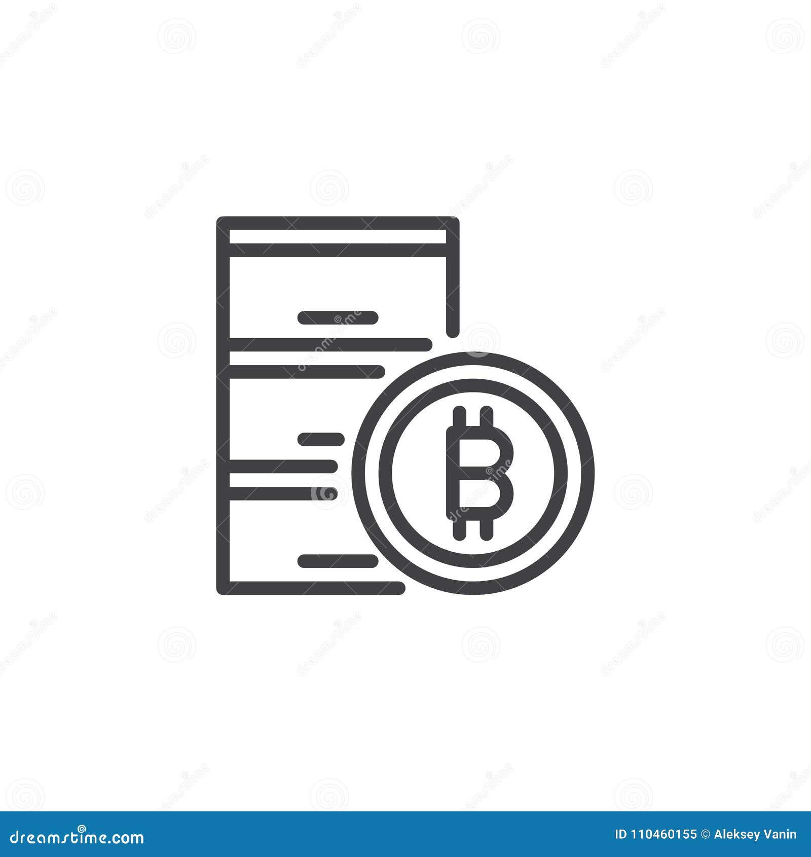 Bitcoin Data Centre Outline Icon Stock Vector - Illustration of crypto ...