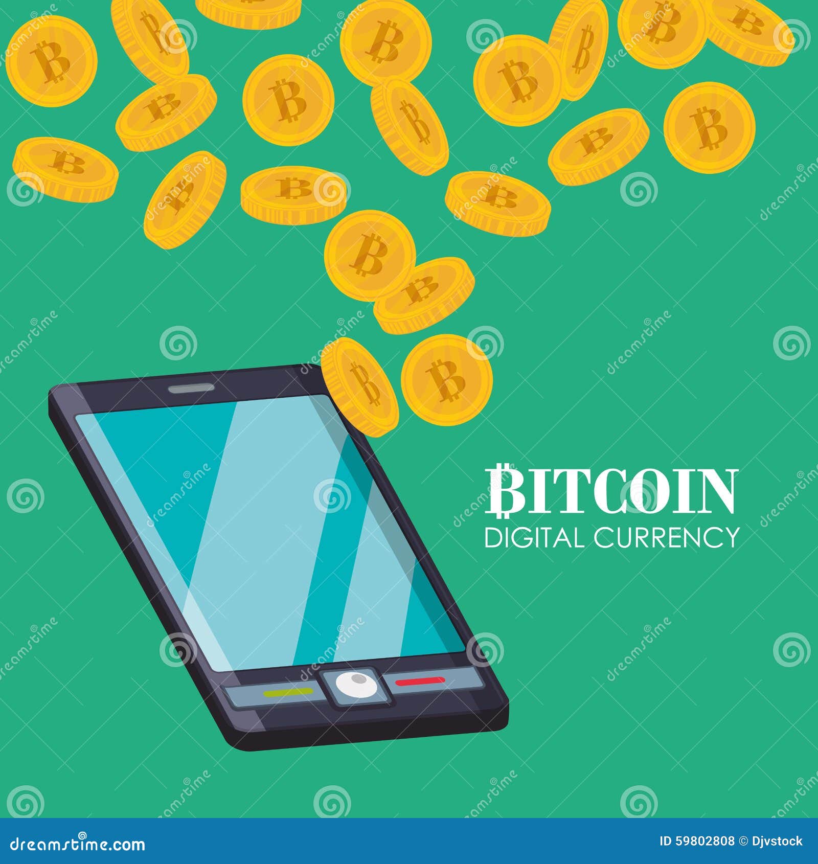 Bitcoin design stock vector. Illustration of business - 59802808