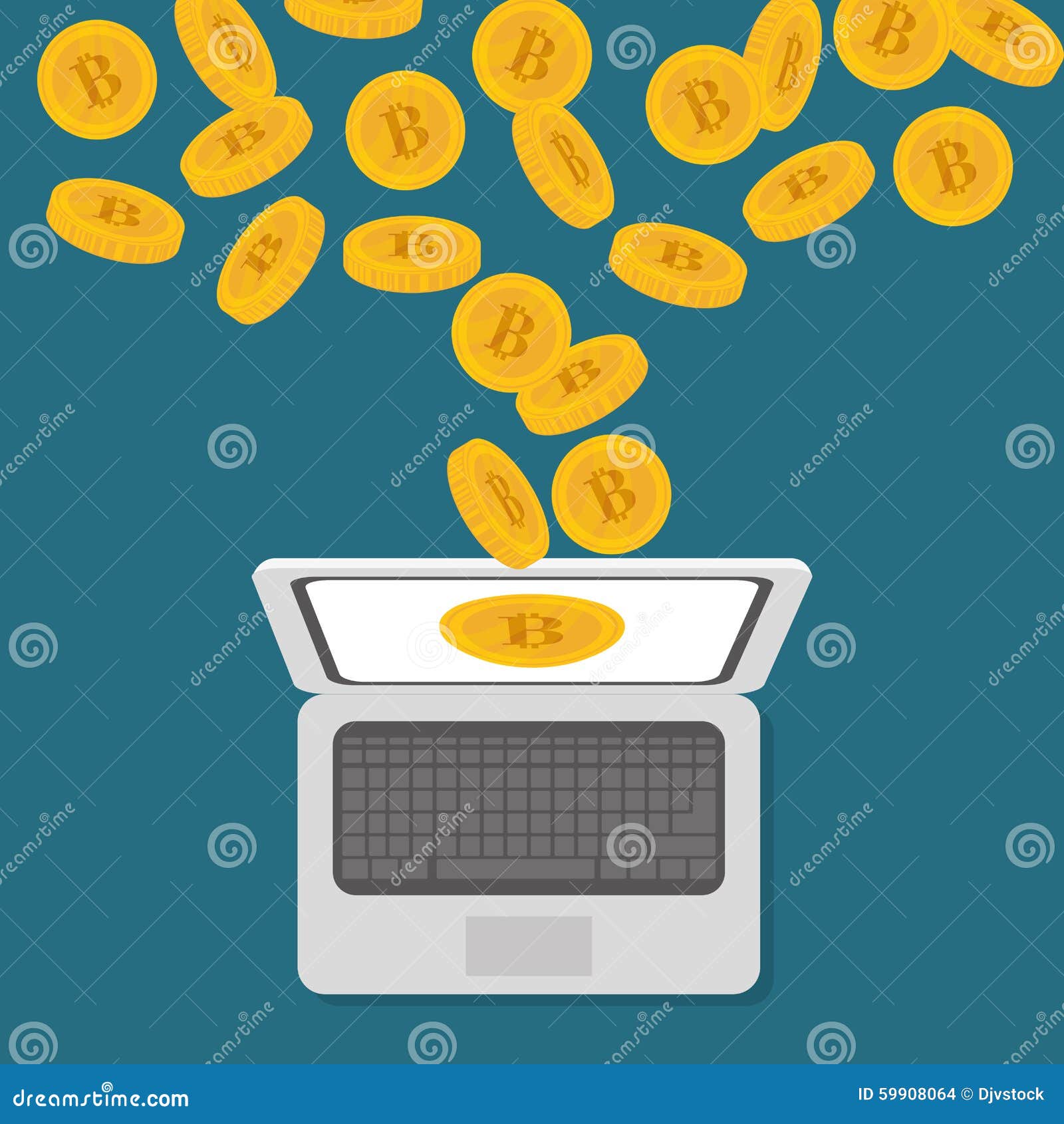 Bitcoin design. stock vector. Illustration of internet - 59908064