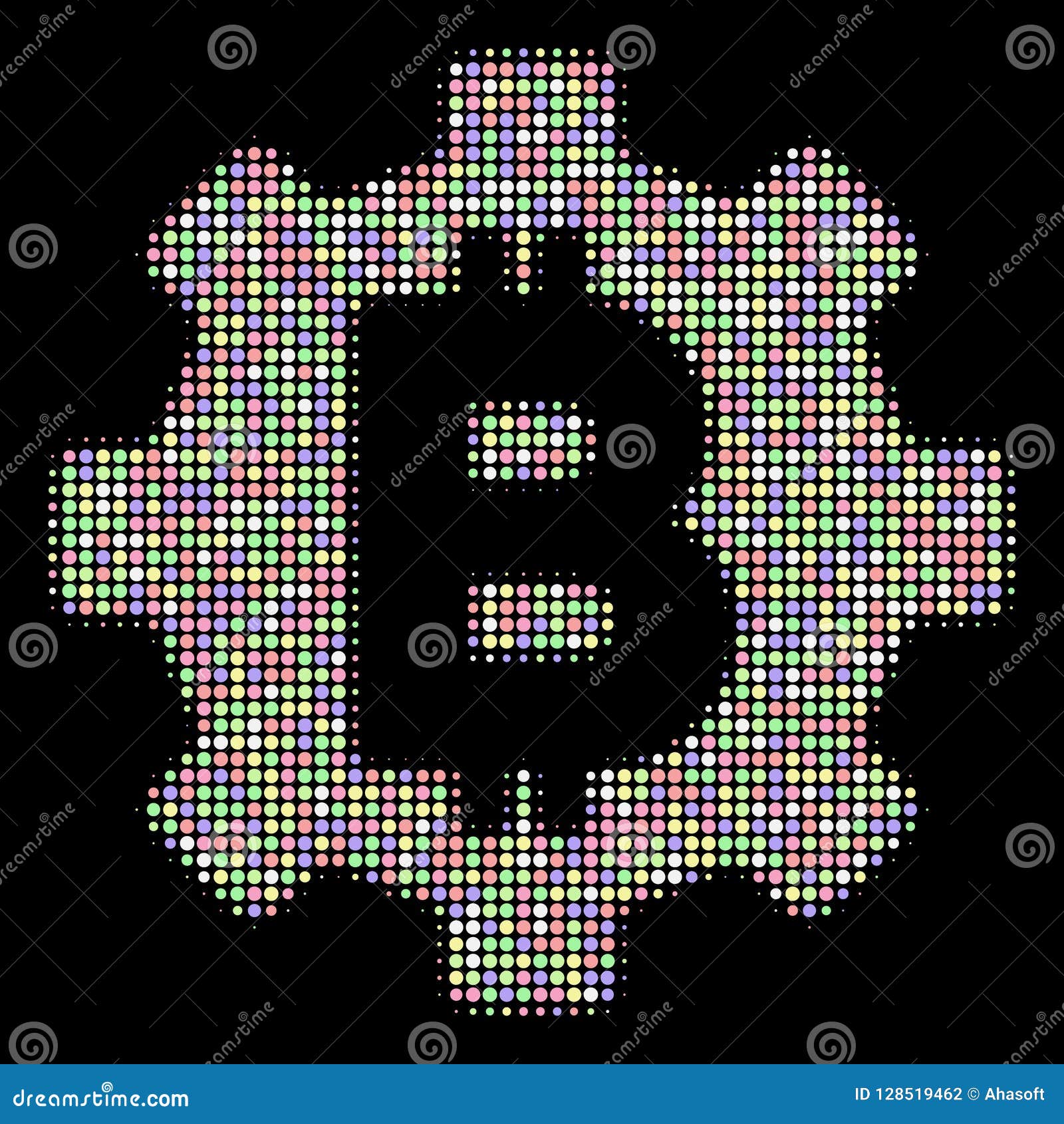 Bitcoin Development Gear Halftone Composition of Circles Stock Vector ...