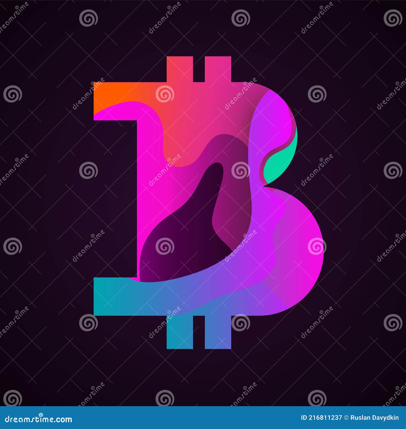 Bitcoin. Digital Currency. Cryptocurrency. Colorful Bitcoin Symbol ...