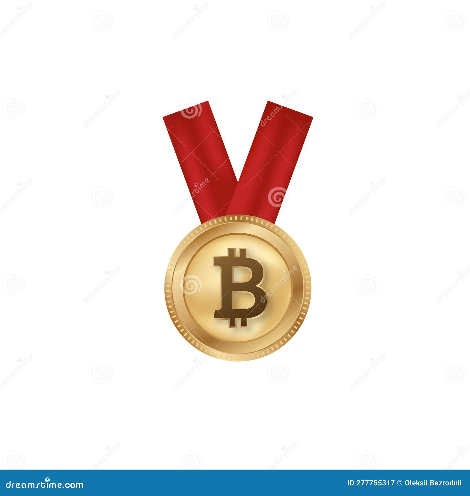 Bitcoin Digital Currency Gold Medal Reward Stock Vector - Illustration ...