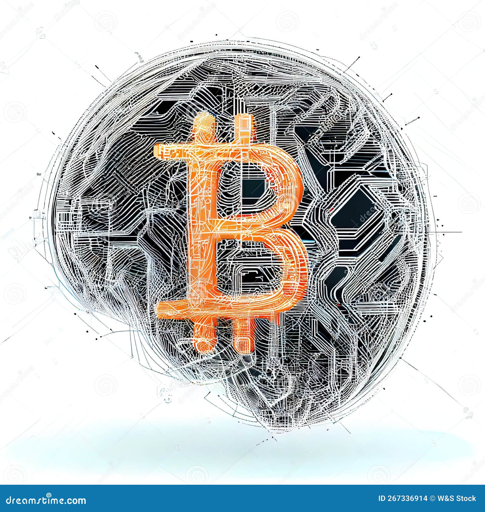 Bitcoin Digital Currency Technology Logo. AI Generated. Stock ...