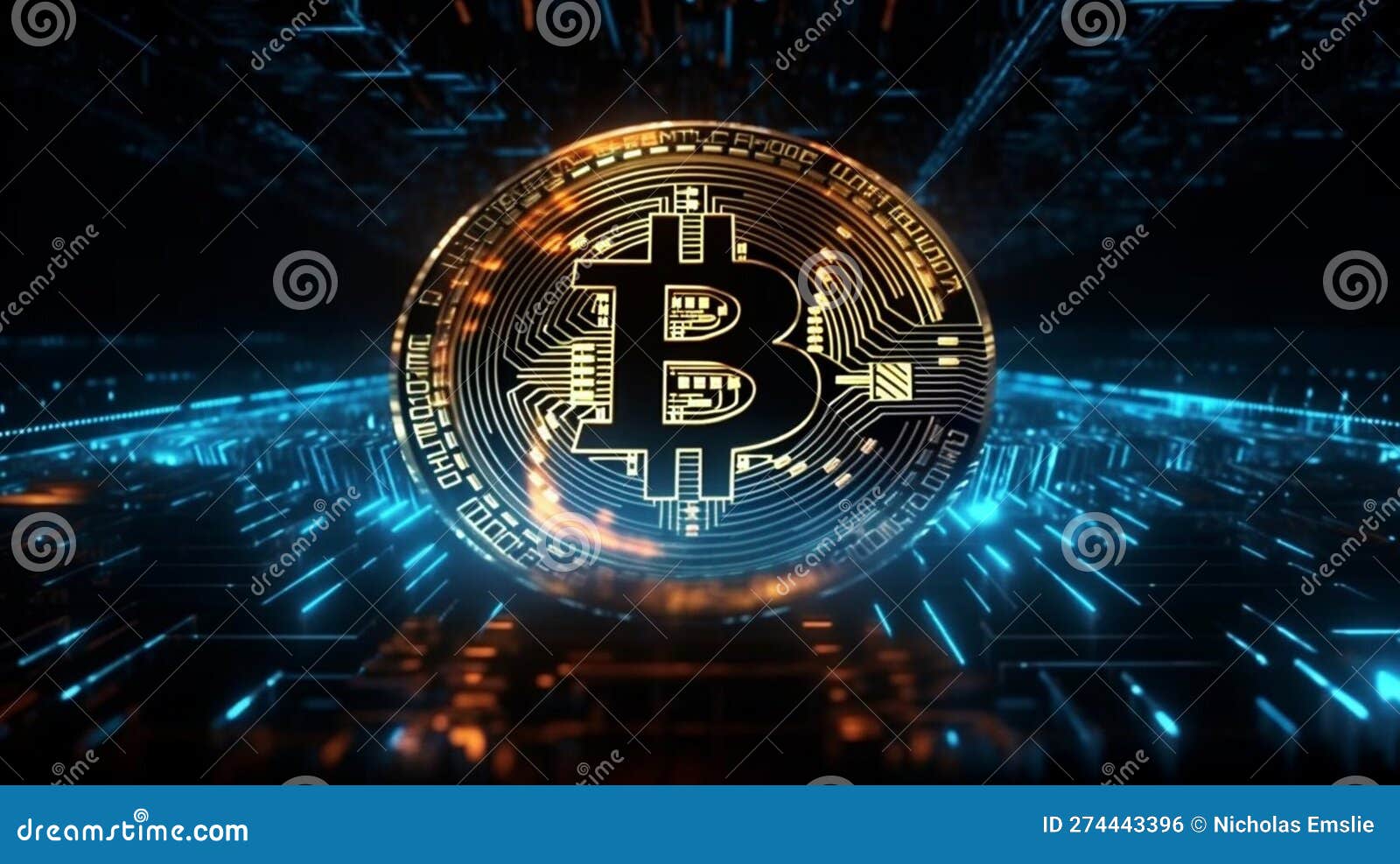 Bitcoin Digital Design Abstract Background Wallpaper Ai Generated Stock ...
