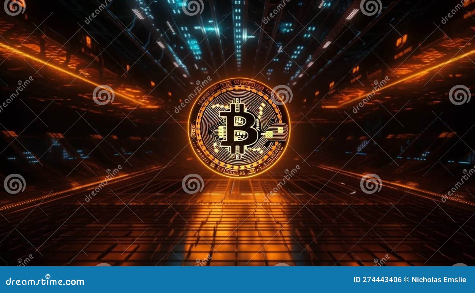 Bitcoin Digital Design Abstract Background Wallpaper Ai Generated Stock ...