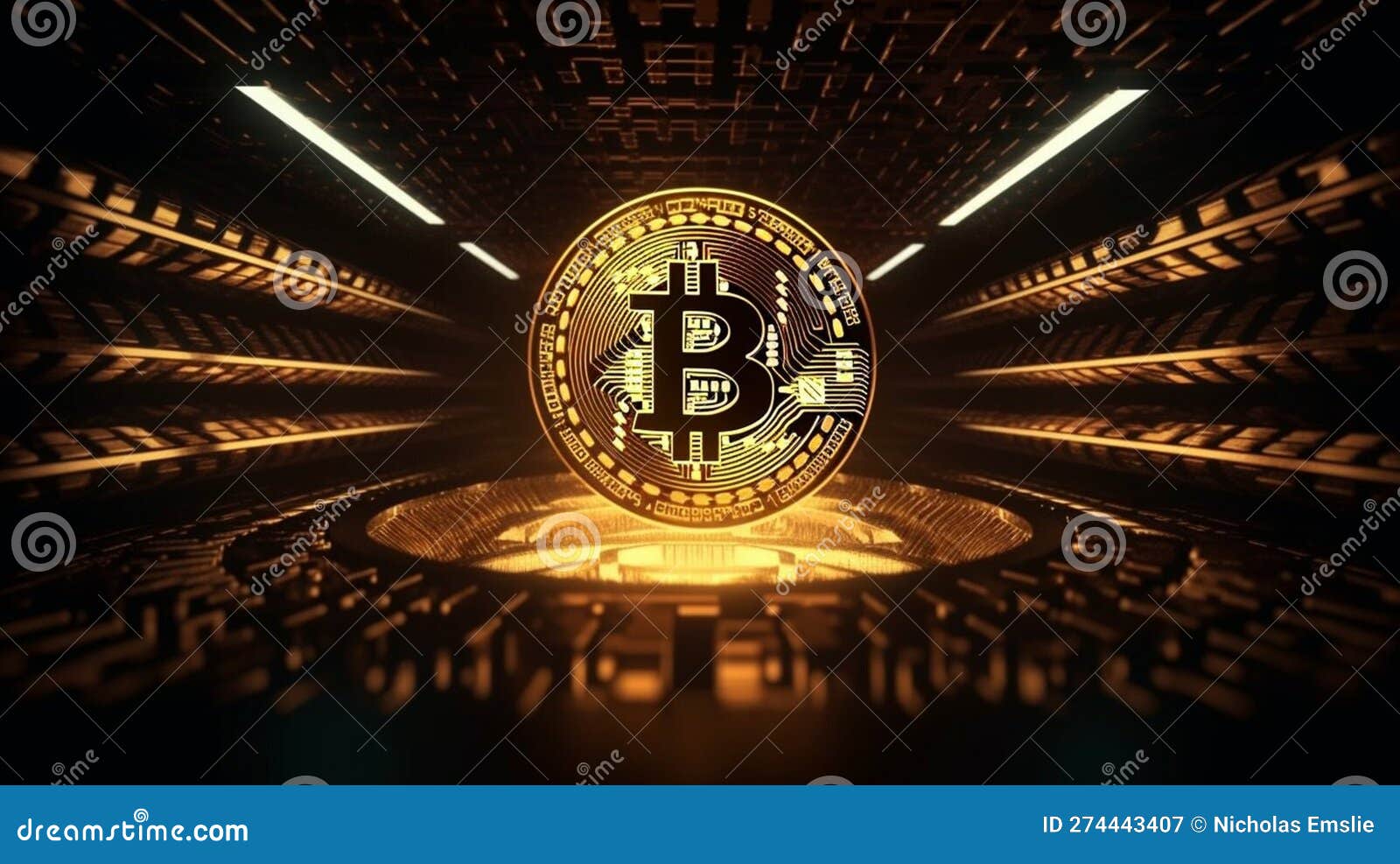 Bitcoin Digital Design Abstract Background Wallpaper Ai Generated Stock ...
