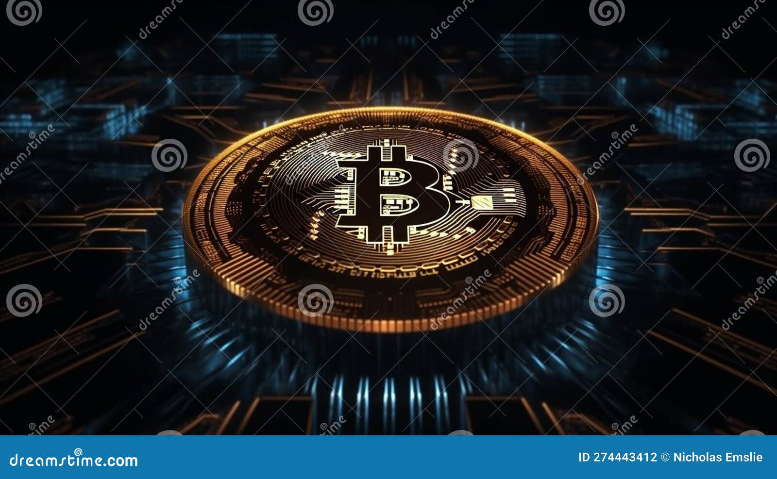 Bitcoin Digital Design Abstract Background Wallpaper Ai Generated Stock ...