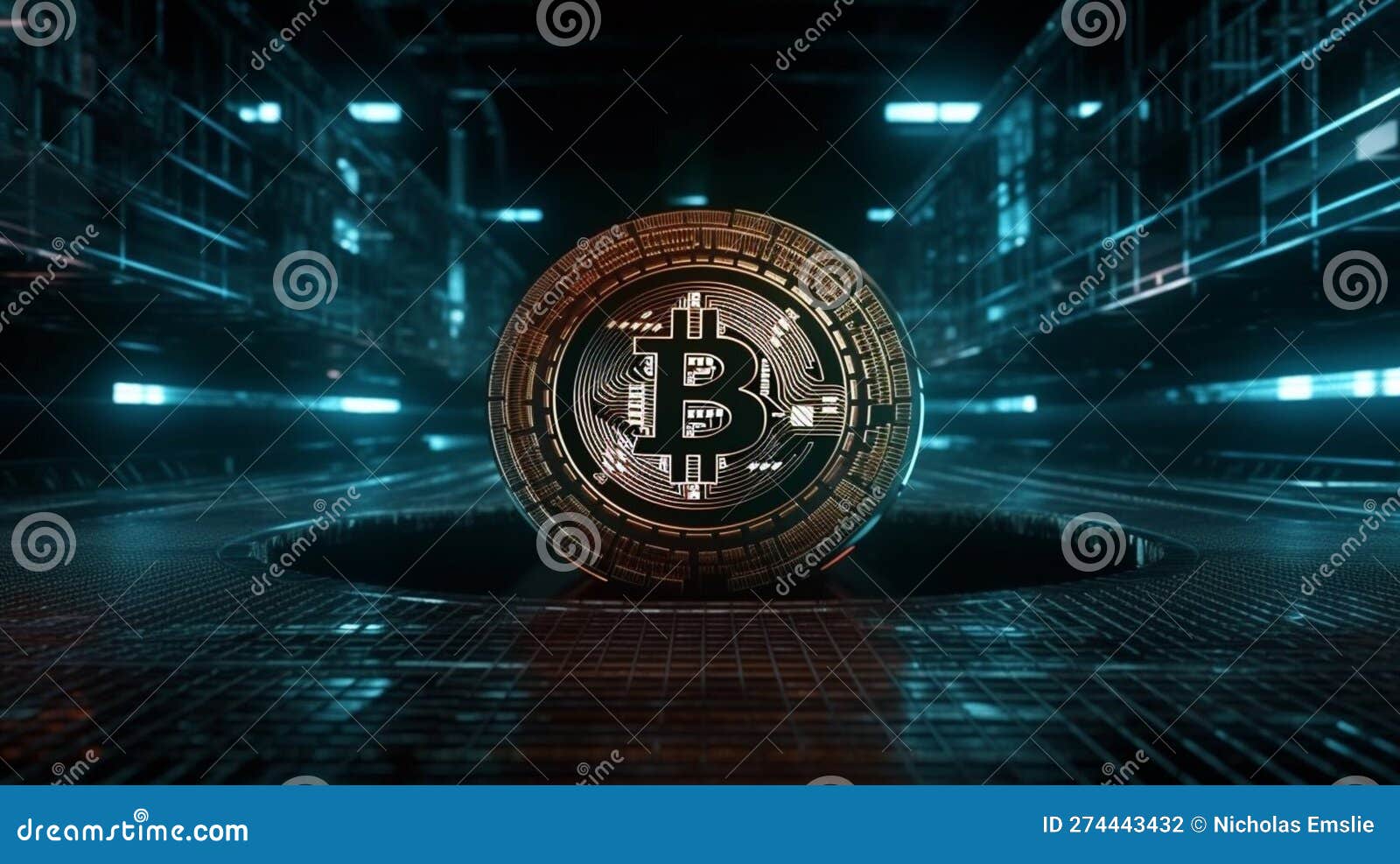 Bitcoin Digital Design Abstract Background Wallpaper Ai Generated Stock ...