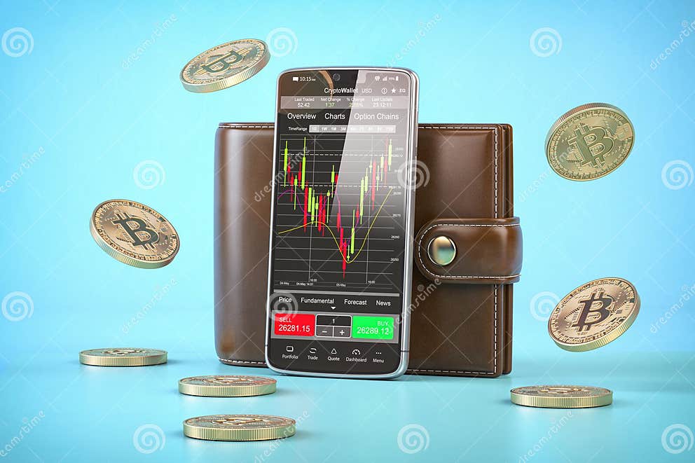 Bitcoin Digital Wallet. Mobile Phon , Crypto Caurrency Bitcoin and ...