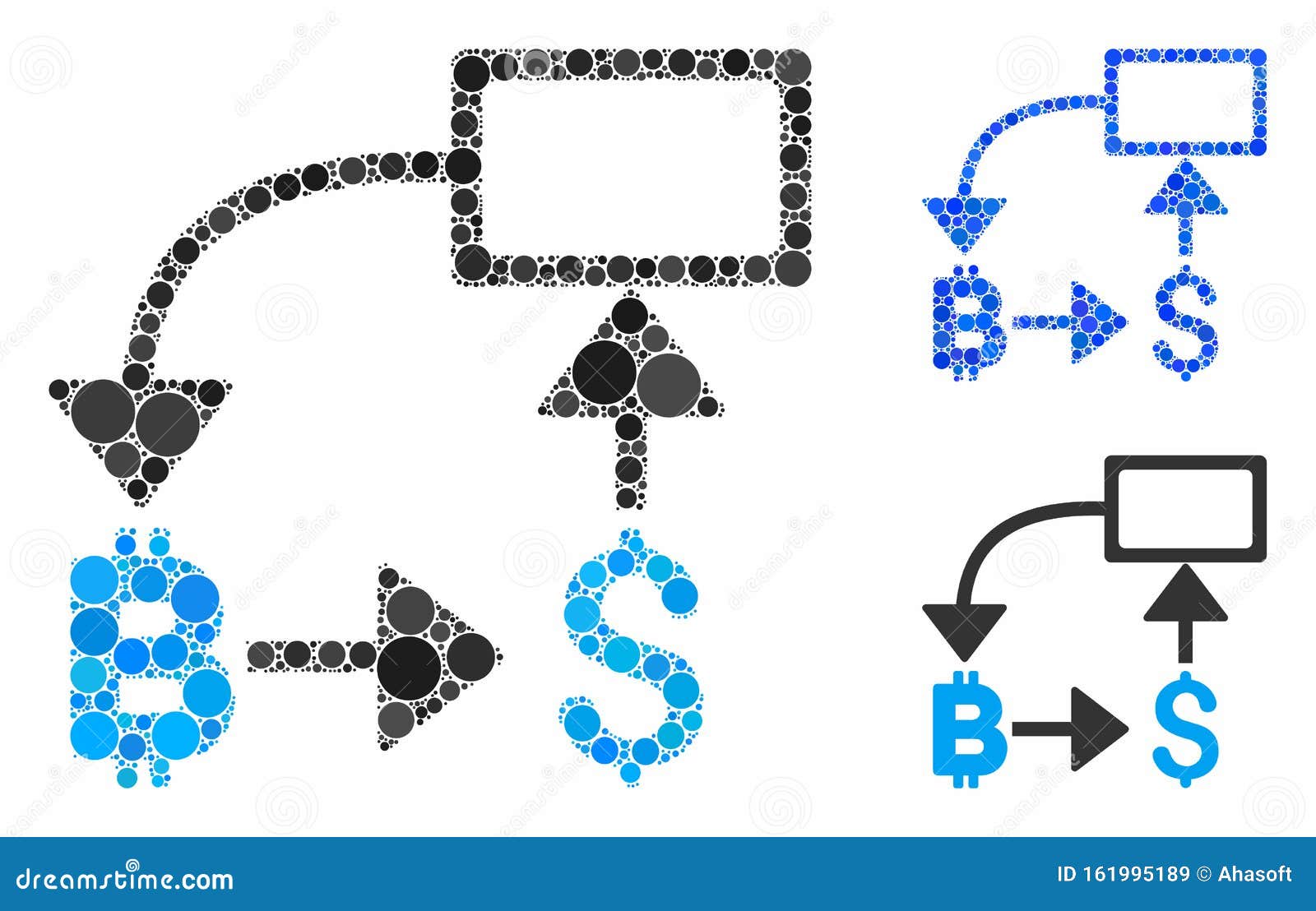 Bitcoin Dollar Flow Chart Composition Icon of Circles Stock Vector ...