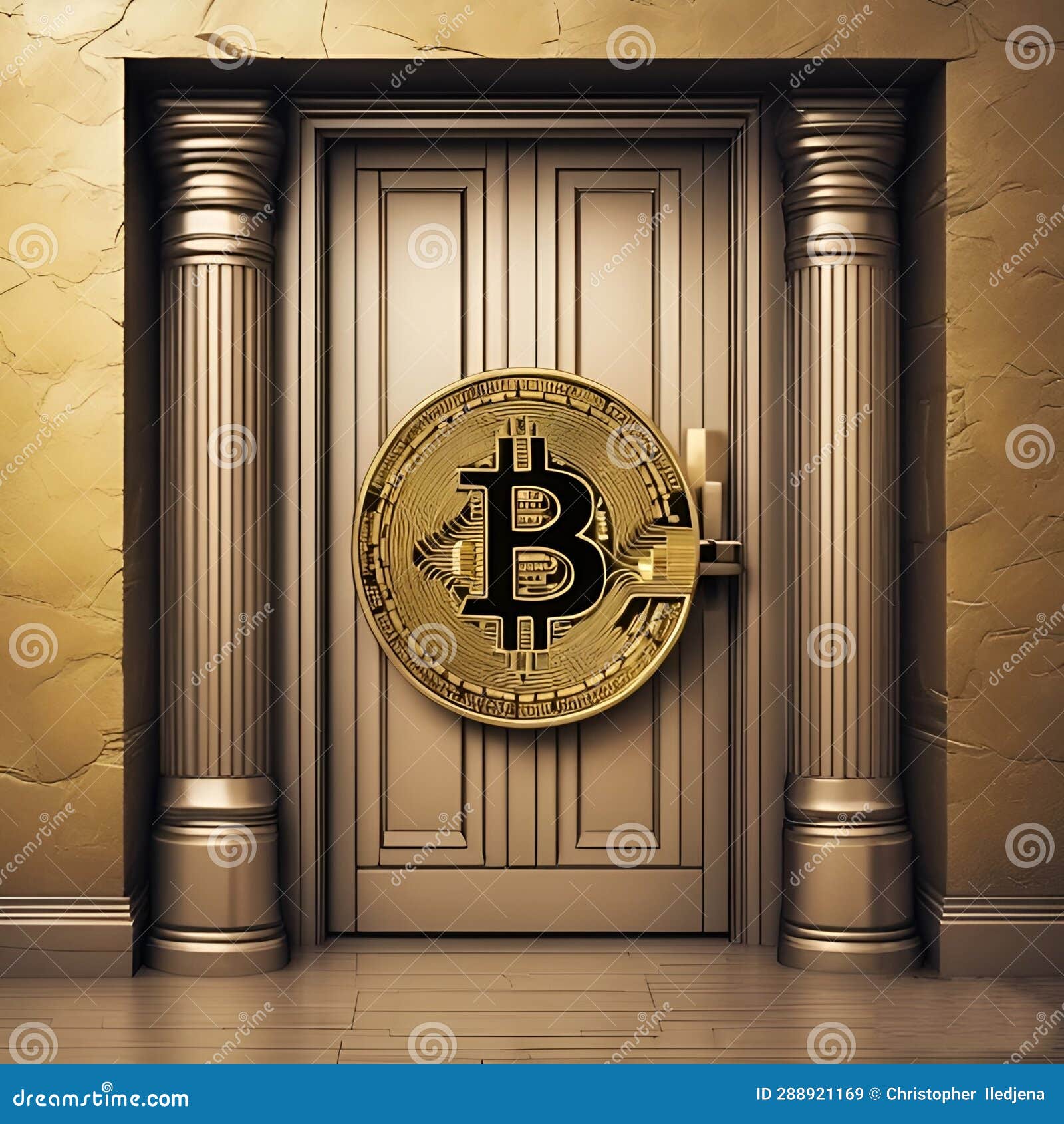 Bitcoin stock illustration. Illustration of wall, house - 288921169