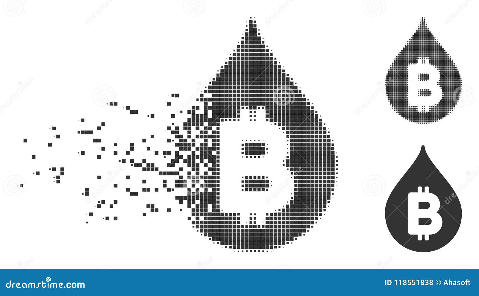 Bitcoin Drop Damaged Pixel Icon Stock Vector - Illustration of ...