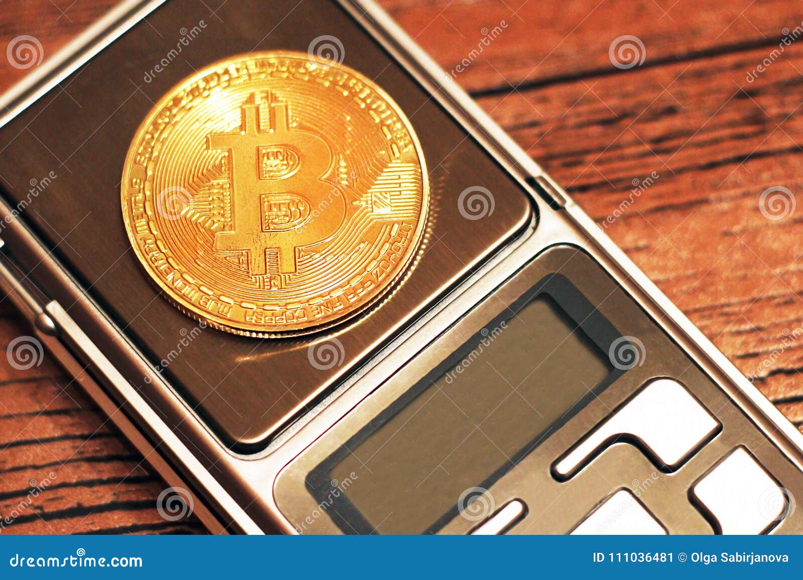Bitcoin on the Electronic Scales. Stock Image - Image of ...
