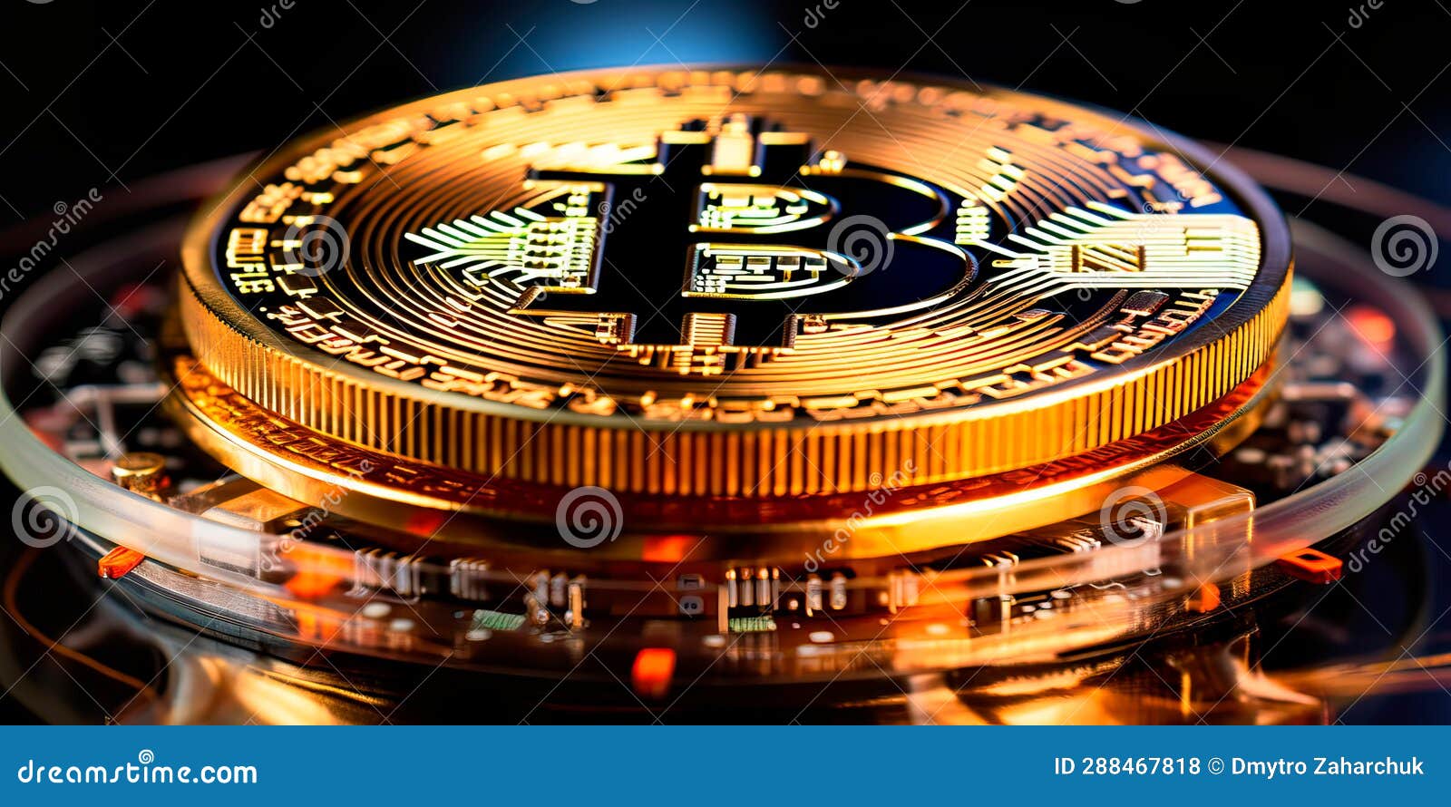 Bitcoin Elements, Such As The Logo, Transaction Blocks, And ...