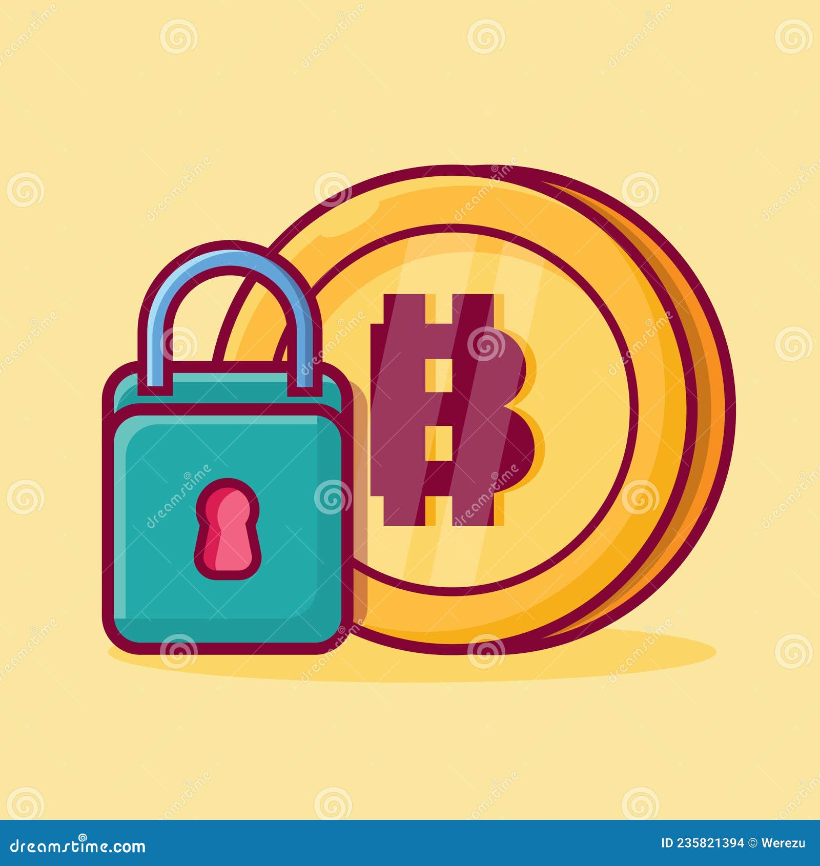 Bitcoin Encryption Concept Symbol Isolated Vector Illustration in Flat ... Bitcoin Encryption Concept Symbol Isolated Vector Illustration in Flat ...