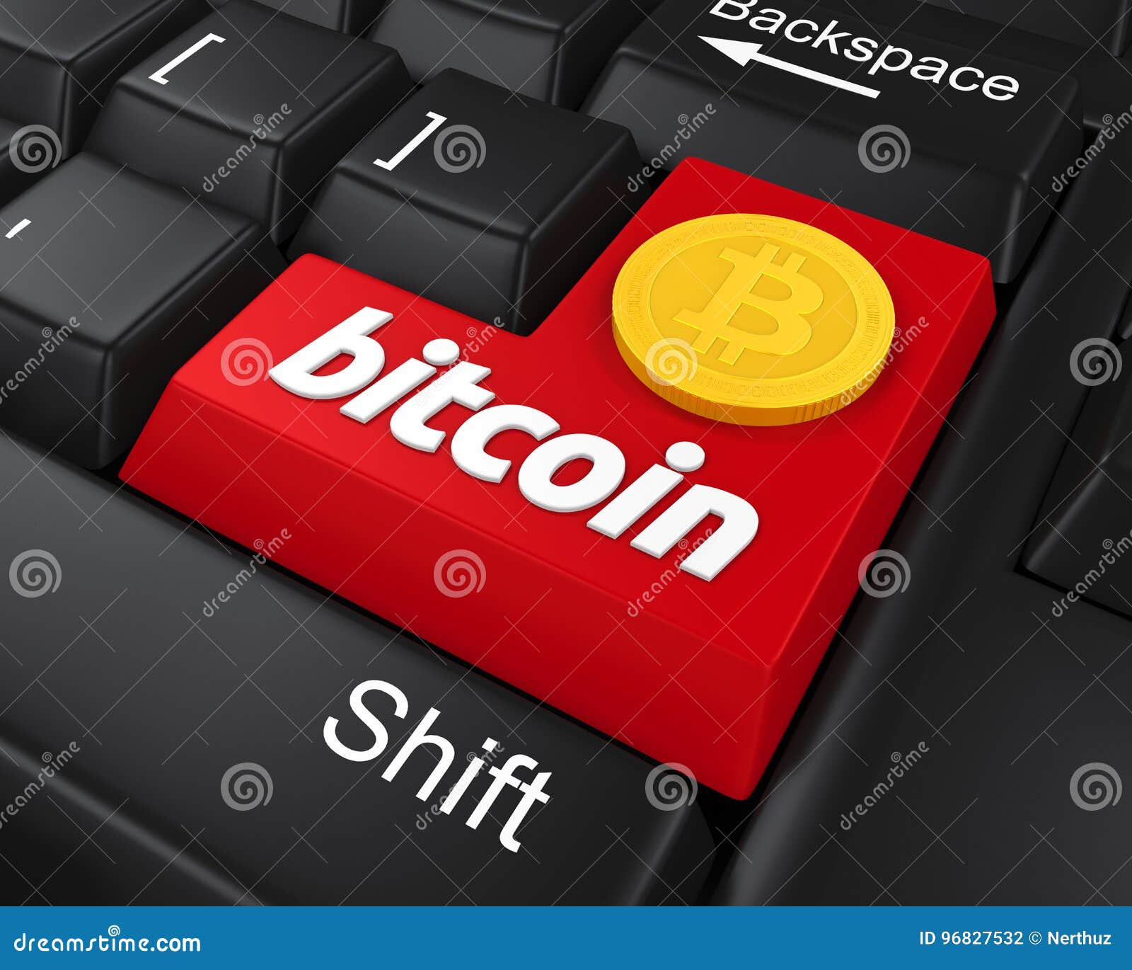 Bitcoin Enter Button stock illustration. Illustration of mining - 96827532