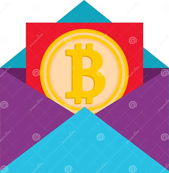 Bitcoin and the Envelope. Bitcoin in the Mail. an Envelope with ...