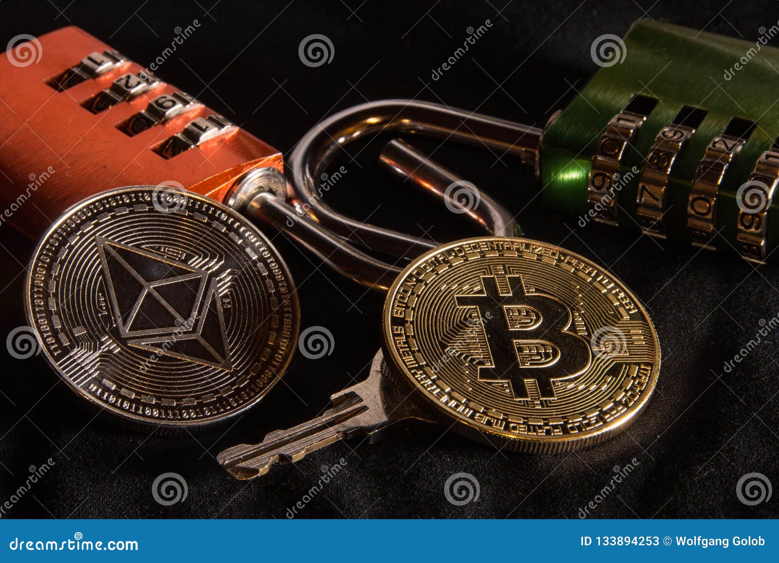 Bitcoin, Ethereum, Combination Lock, Key Editorial Stock Photo - Image ...