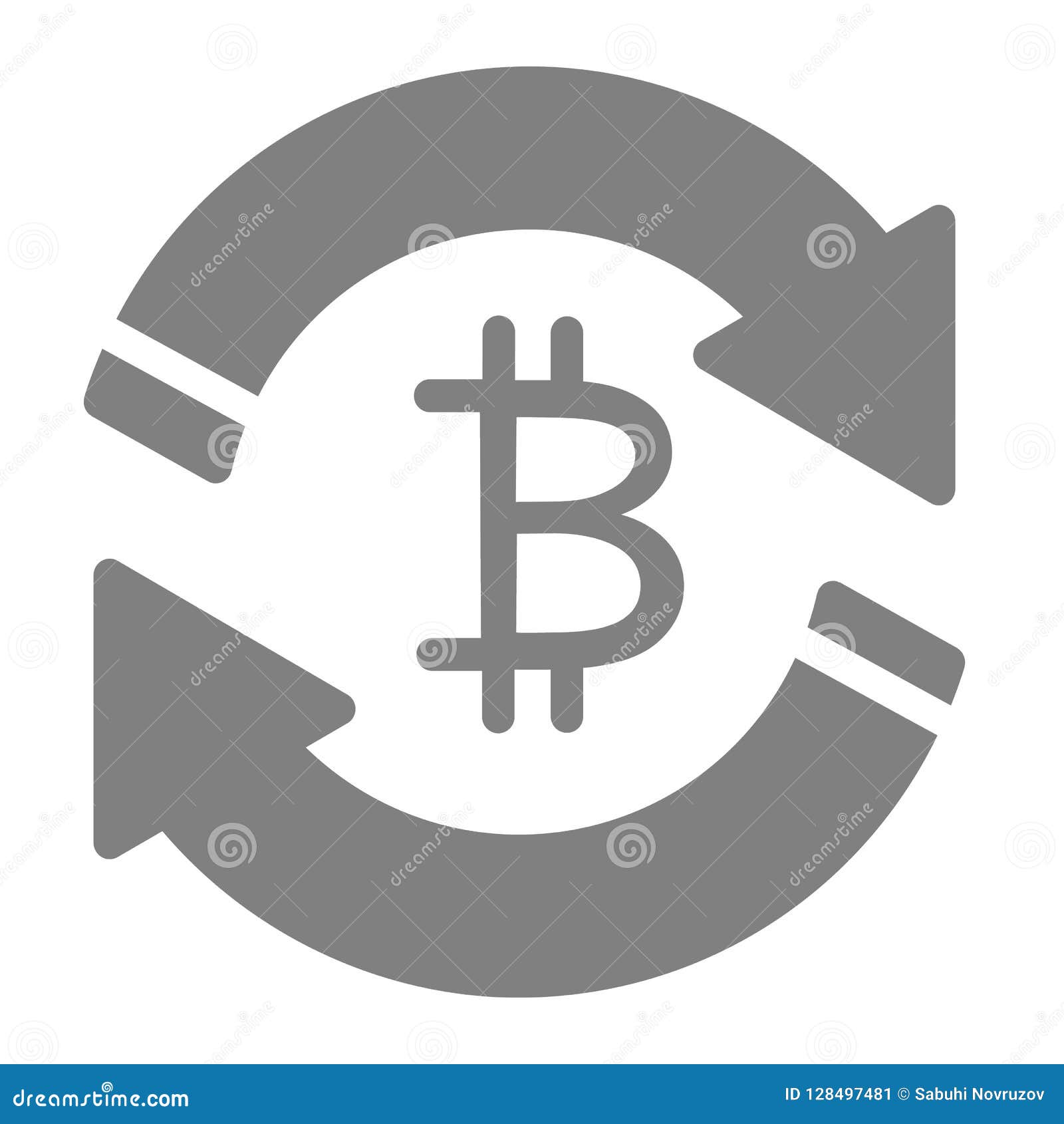 Bitcoin Exchange Solid Icon. Cryptocurrency Circulation Vector Illustration Isolated on White ...