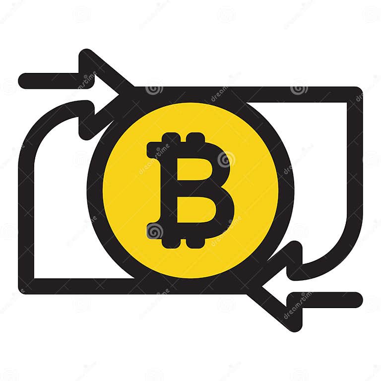 Bitcoin Exchange and Transfer Icon. Send Money, Vector Illustration ...