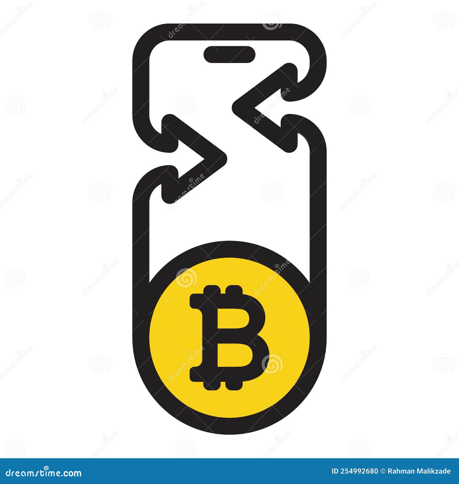 Bitcoin Exchange and Transfer Icon. Send Money, Vector Illustration Stock Vector - Illustration ...