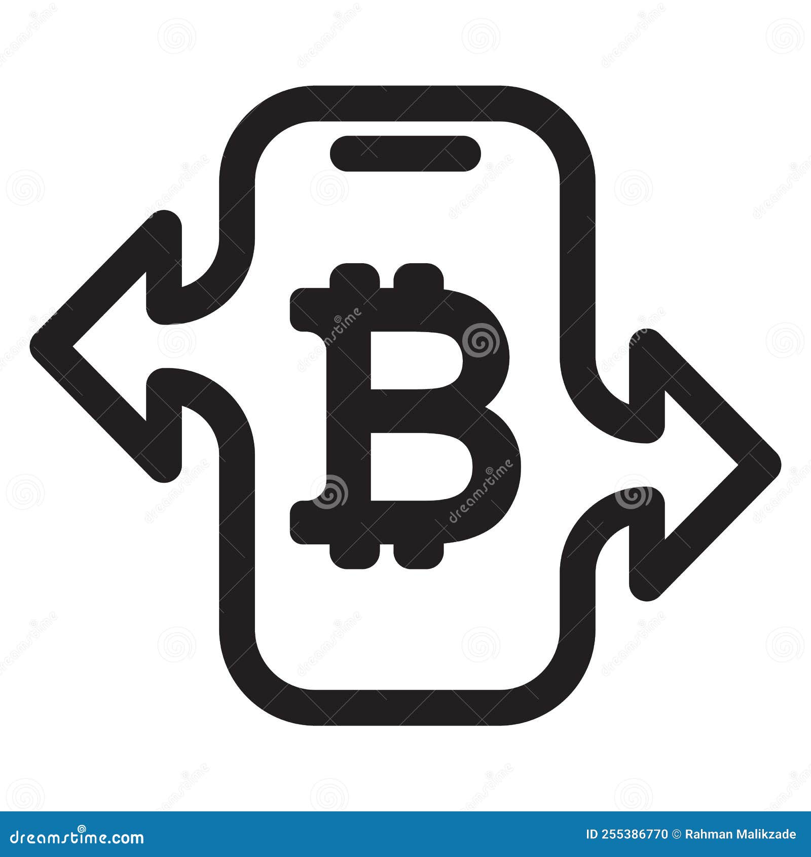 Bitcoin Exchange and Transfer Icon. Send Money, Vector Illustration ...