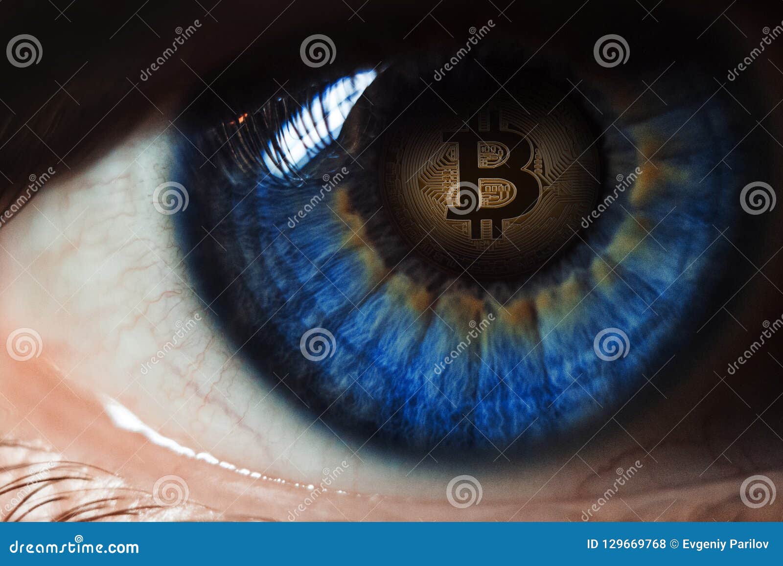 Eye of a Person with the Bitcoin Stock Photo - Image of bitcoin, crypto ...
