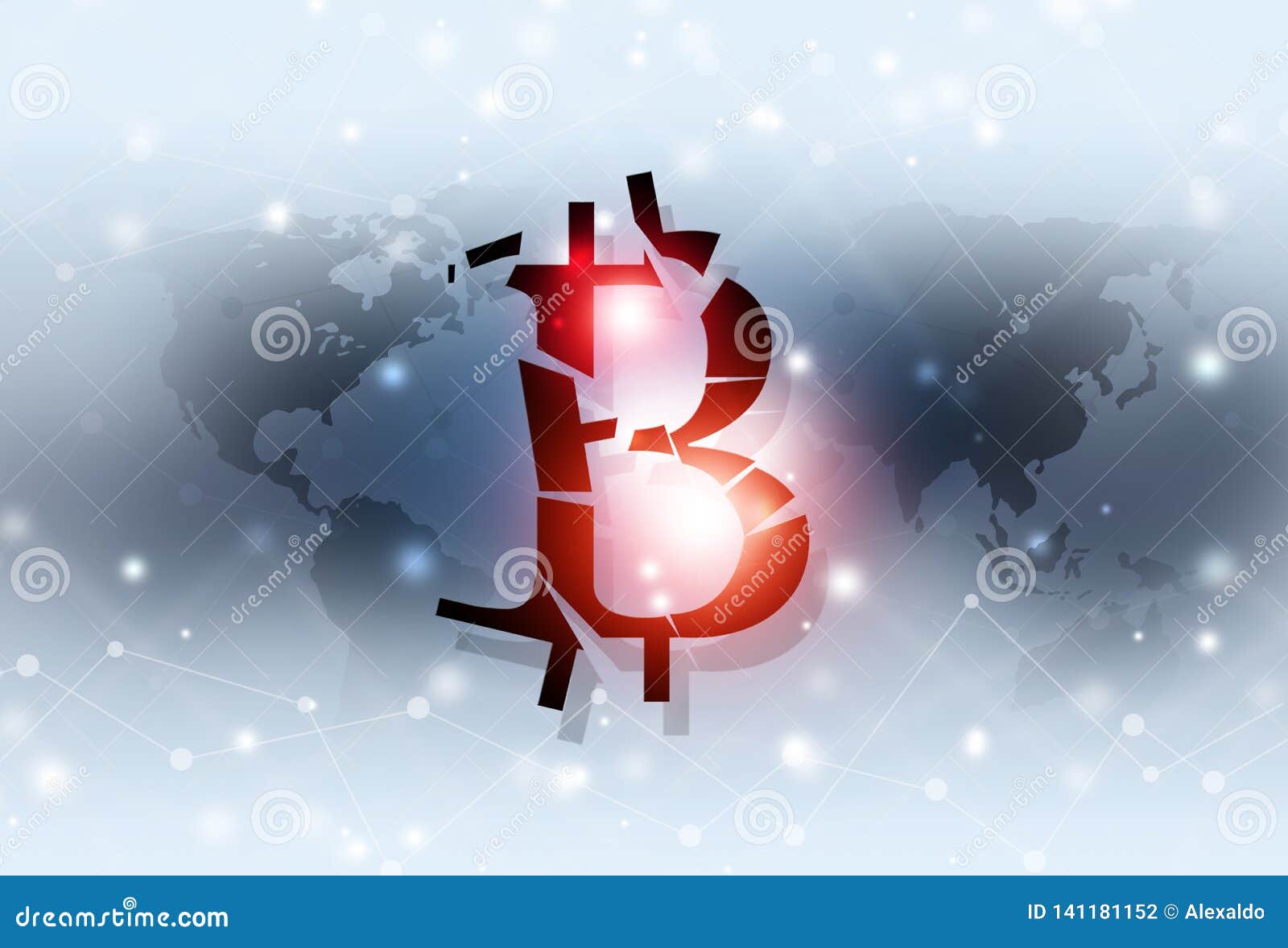 Bitcoin Fall Down Business Background Stock Illustration - Illustration ...