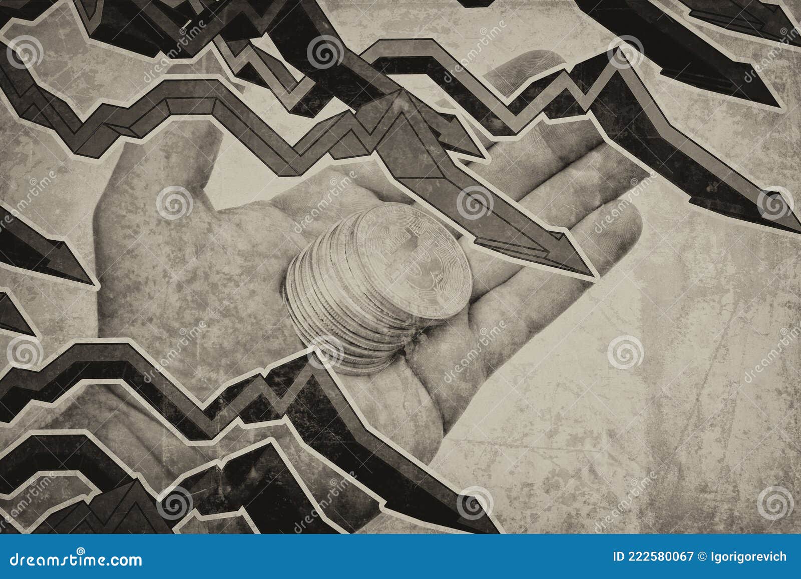 Bitcoin fall stock image. Image of bankruptcy, digital - 222580067