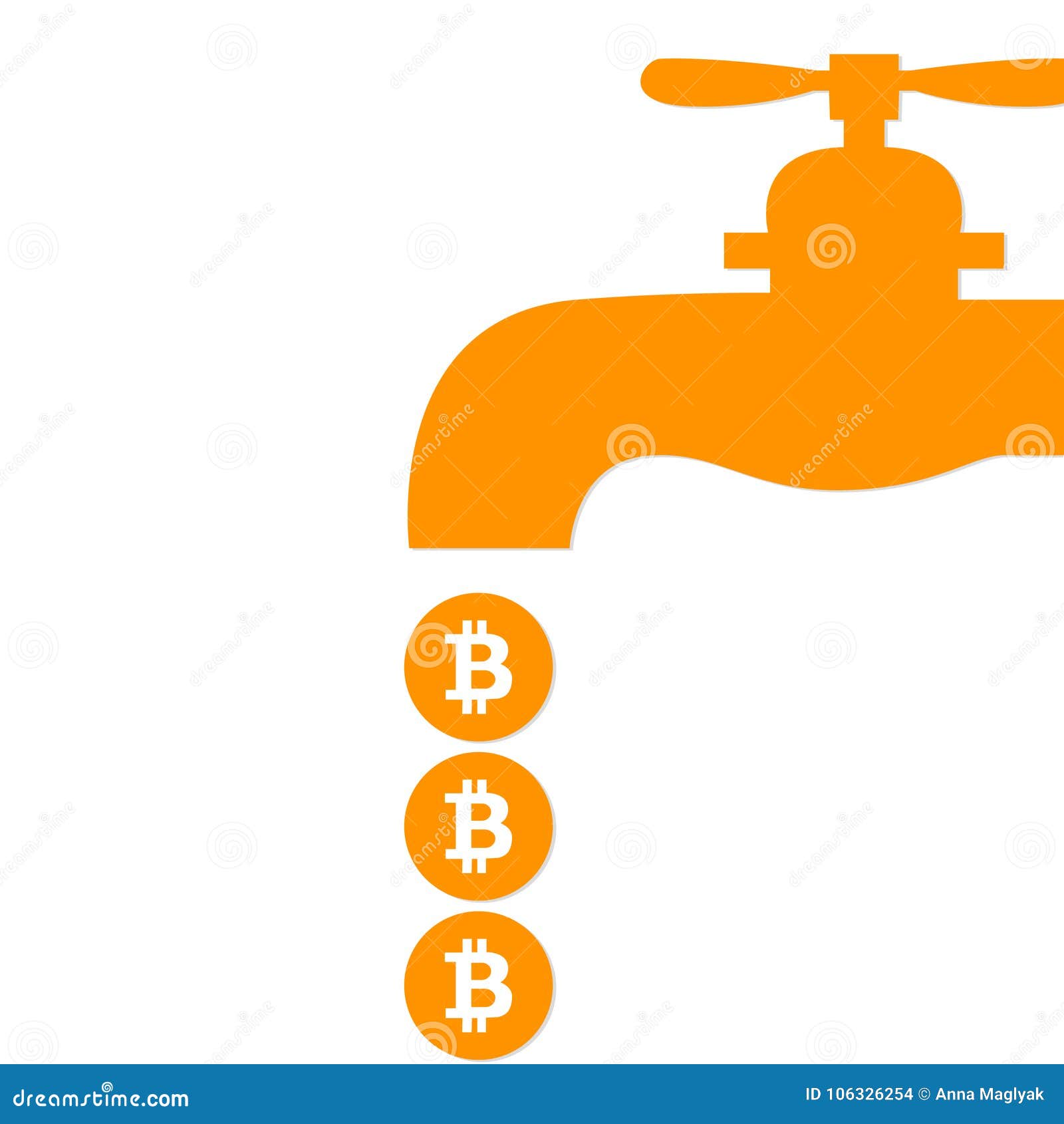 Bitcoin Faucet. Water Tap with Coins Stock Vector - Illustration of ...