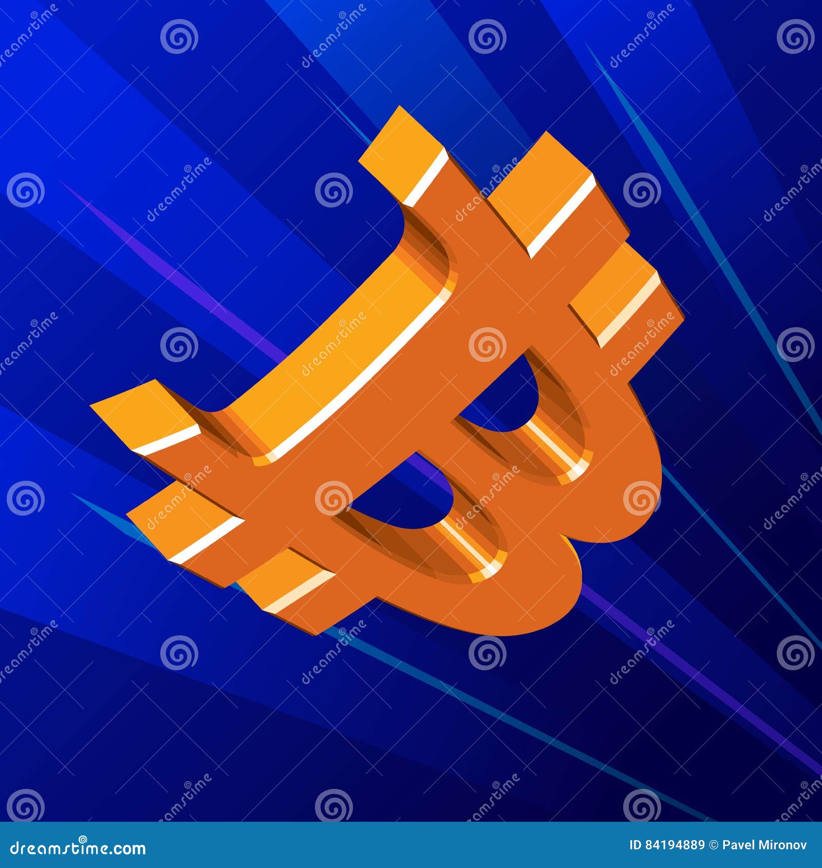 Bitcoin flying symbol stock vector. Illustration of emblem - 84194889