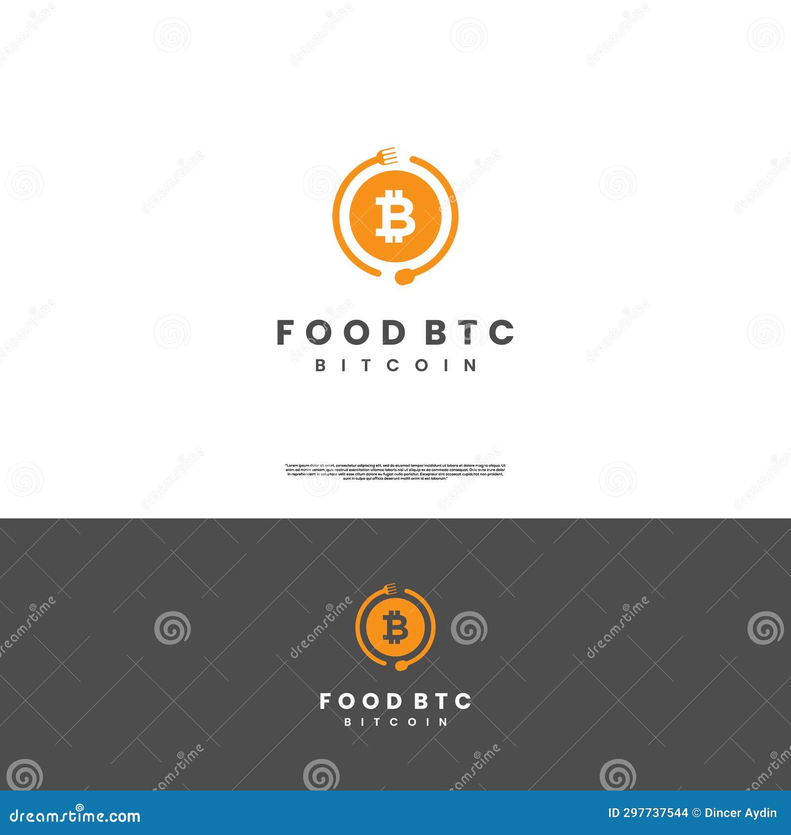 Bitcoin Food Logo Design Icon, Bitcoin Combine with Spoon and Fork Logo ...