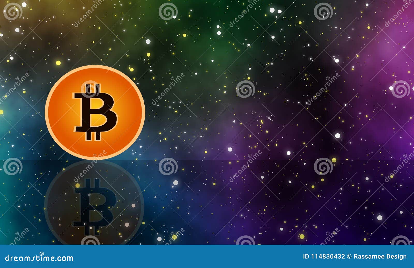 Bitcoin Galaxy Concept Design Background Stock Illustration ...