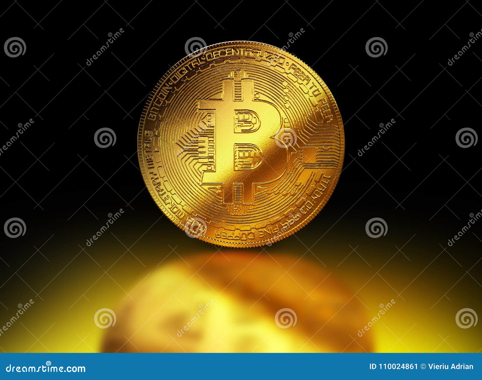 Bitcoin Gold Coin Cryptocurrency Yellow Illustration Stock Illustration ...