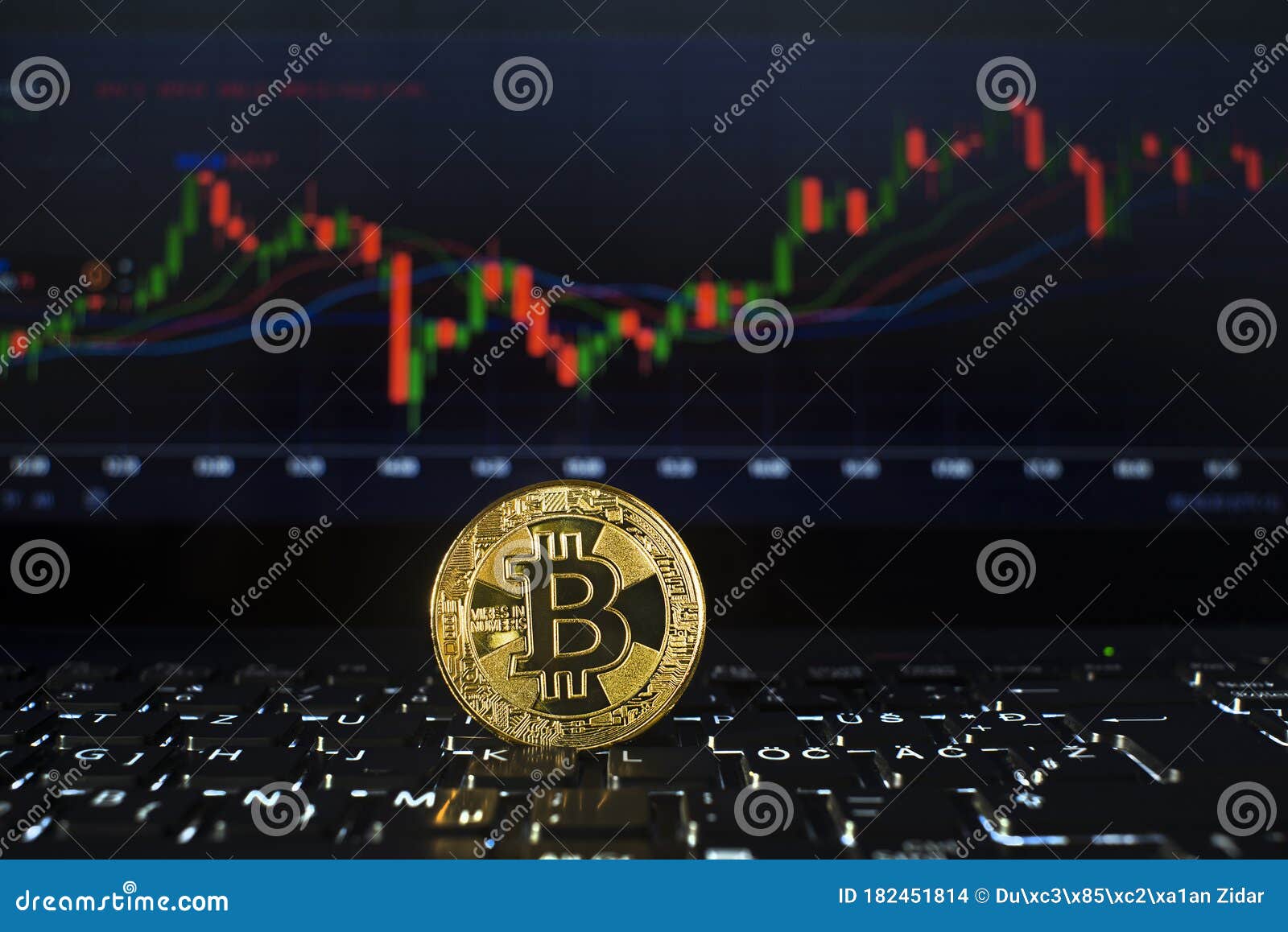 Bitcoin Gold Coin with Chart Background Stock Photo - Image of ...