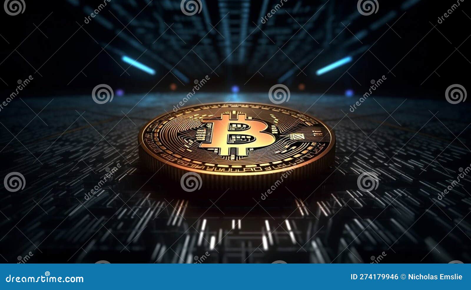 Bitcoin Gold Digital Background Wallpaper Ai Generated Stock ...