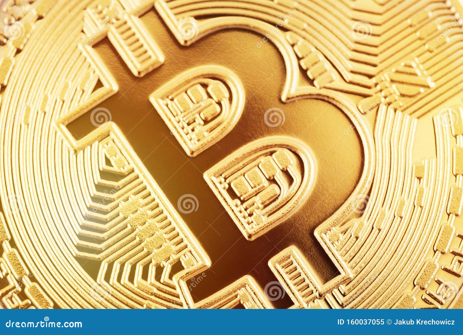 Bitcoin Golden Coin Macro Shot Stock Image - Image of internet, banking ...
