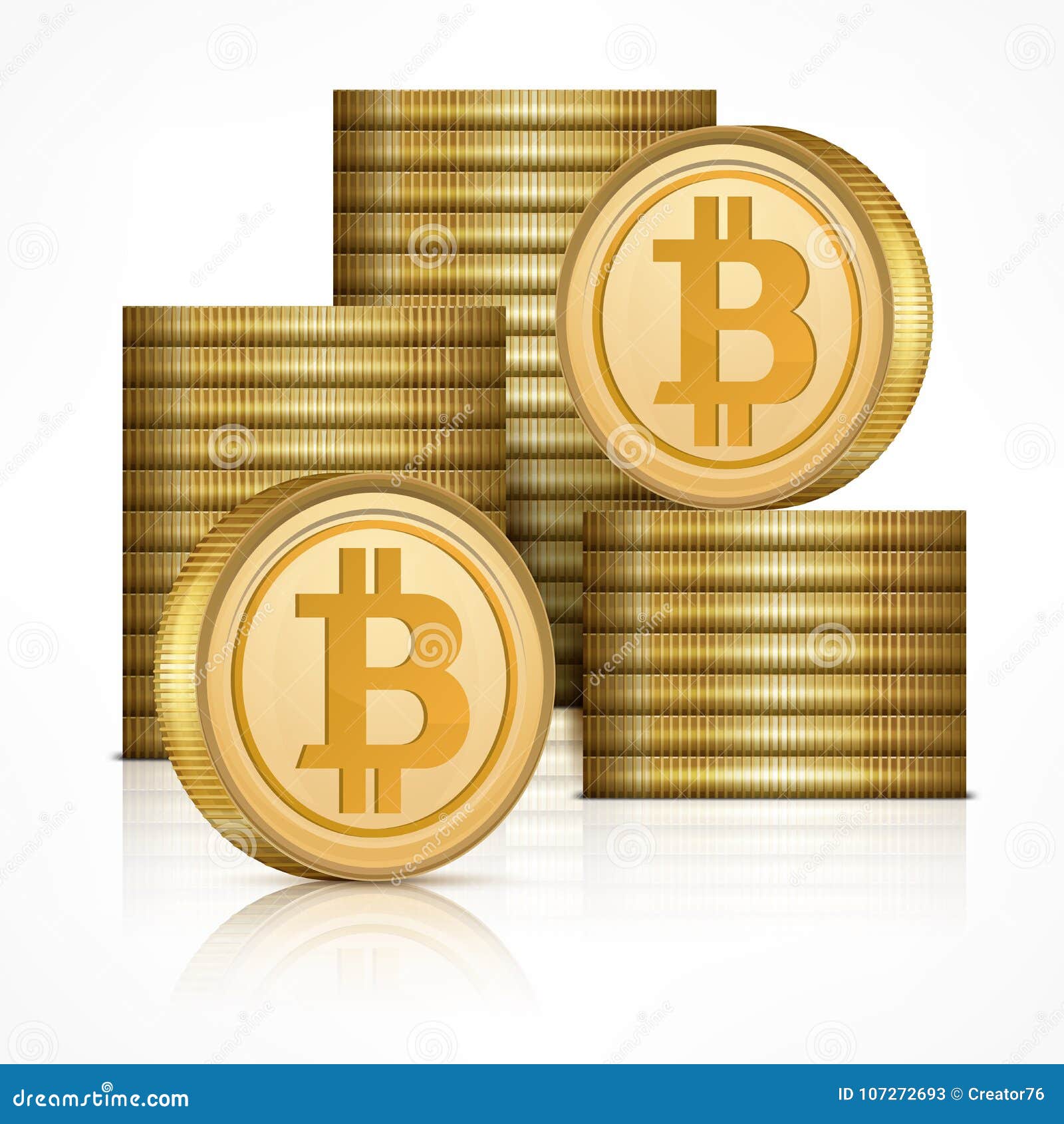Bitcoin golden coins stack stock vector. Illustration of network ... Bitcoin golden coins stack stock vector. Illustration of network ...