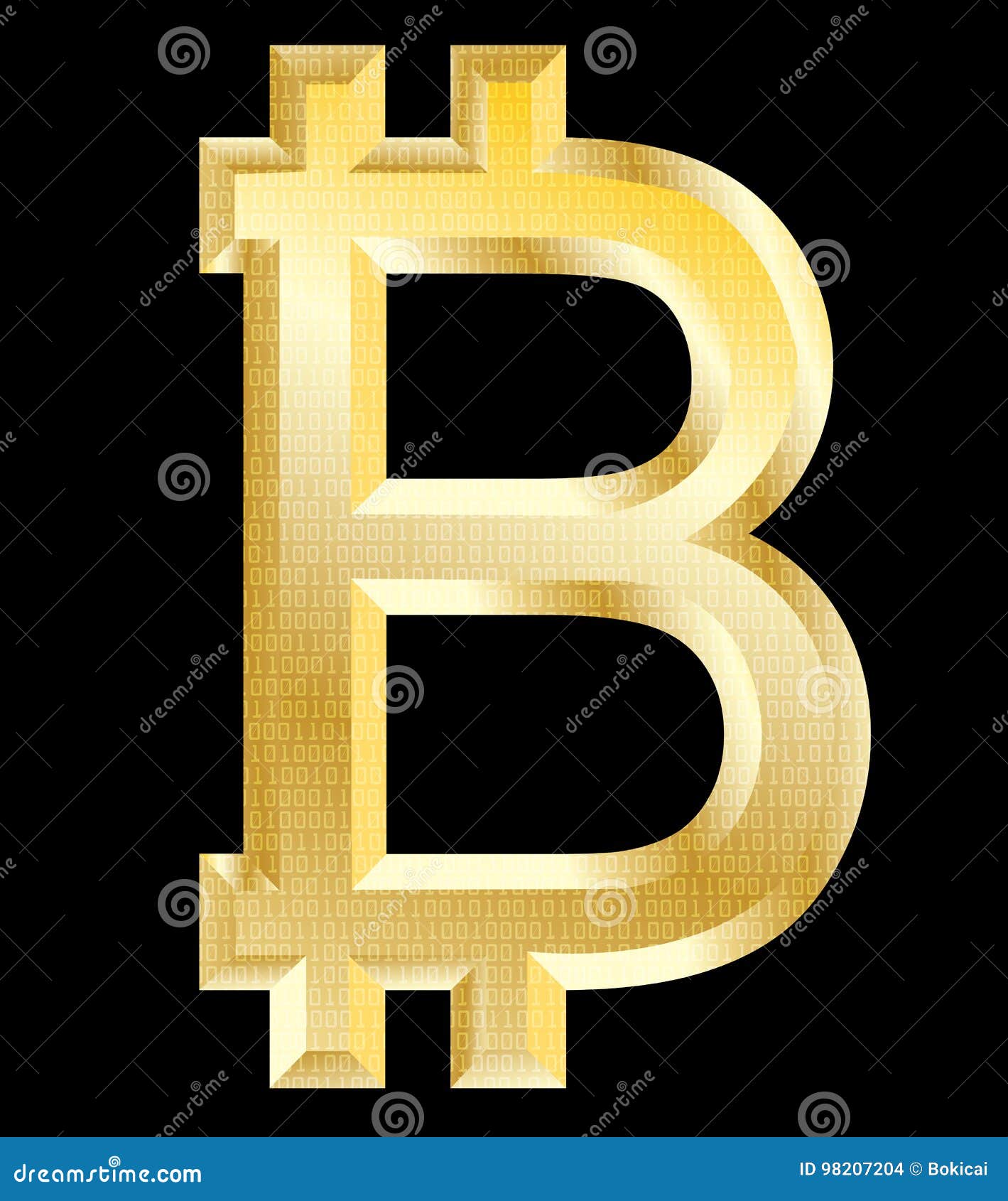 Bitcoin , golden symbol stock vector. Illustration of money - 98207204