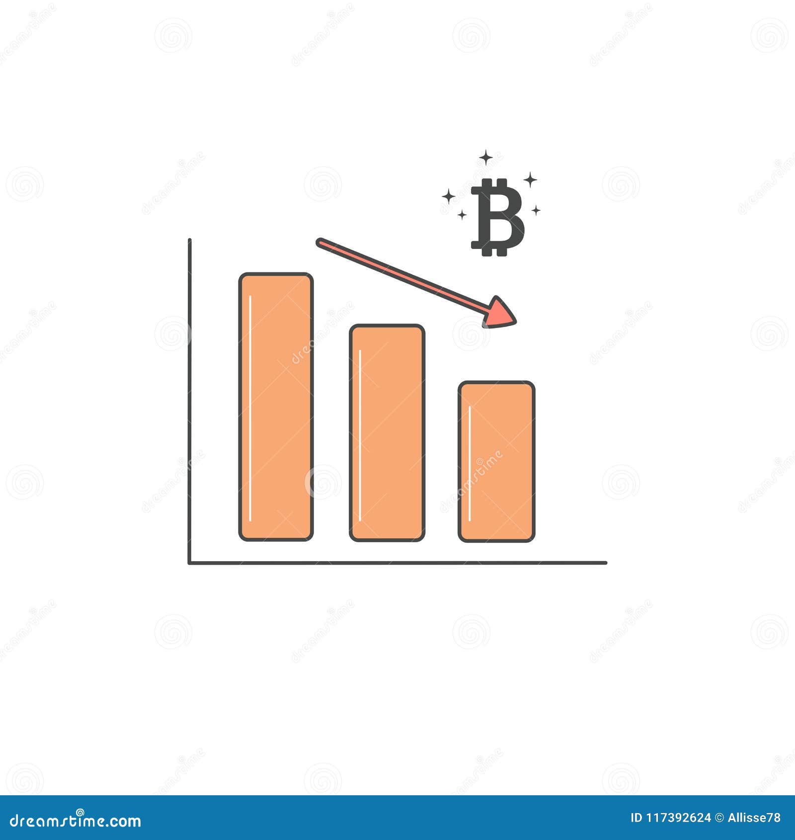 Bitcoin Graph Vector Concept Illustration Stock Vector - Illustration ...