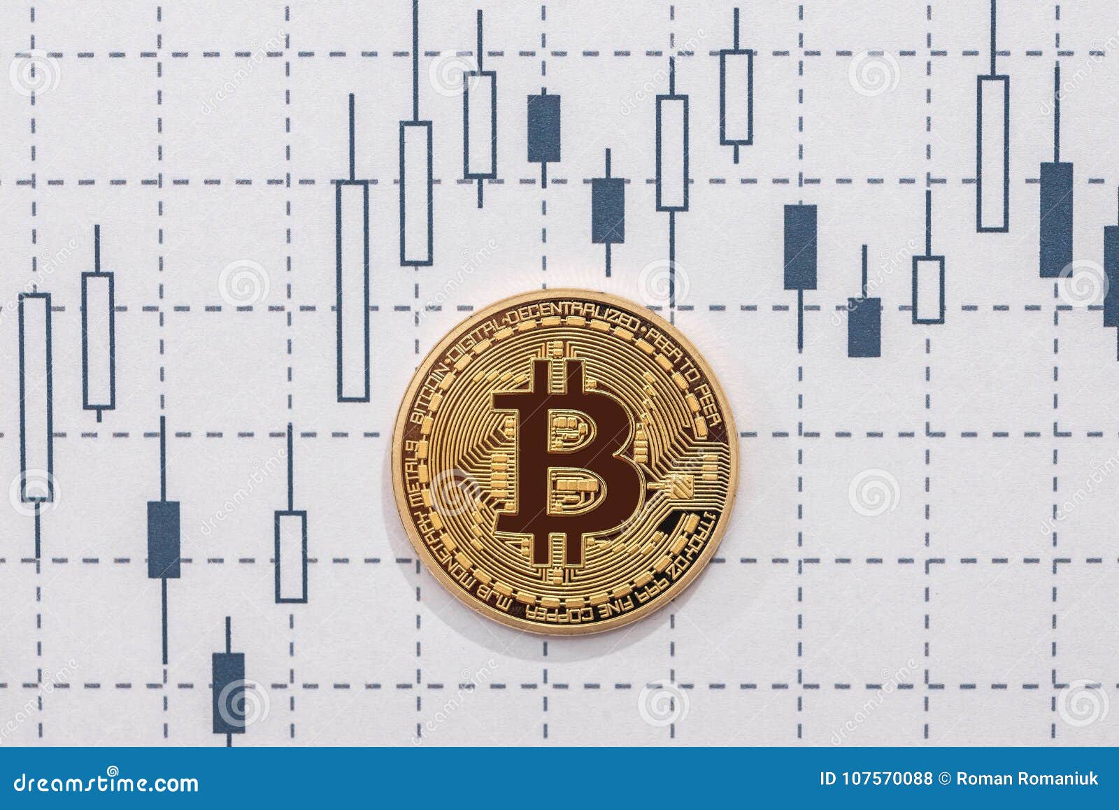 Bitcoin on graph. stock photo. Image of profit, business - 107570088