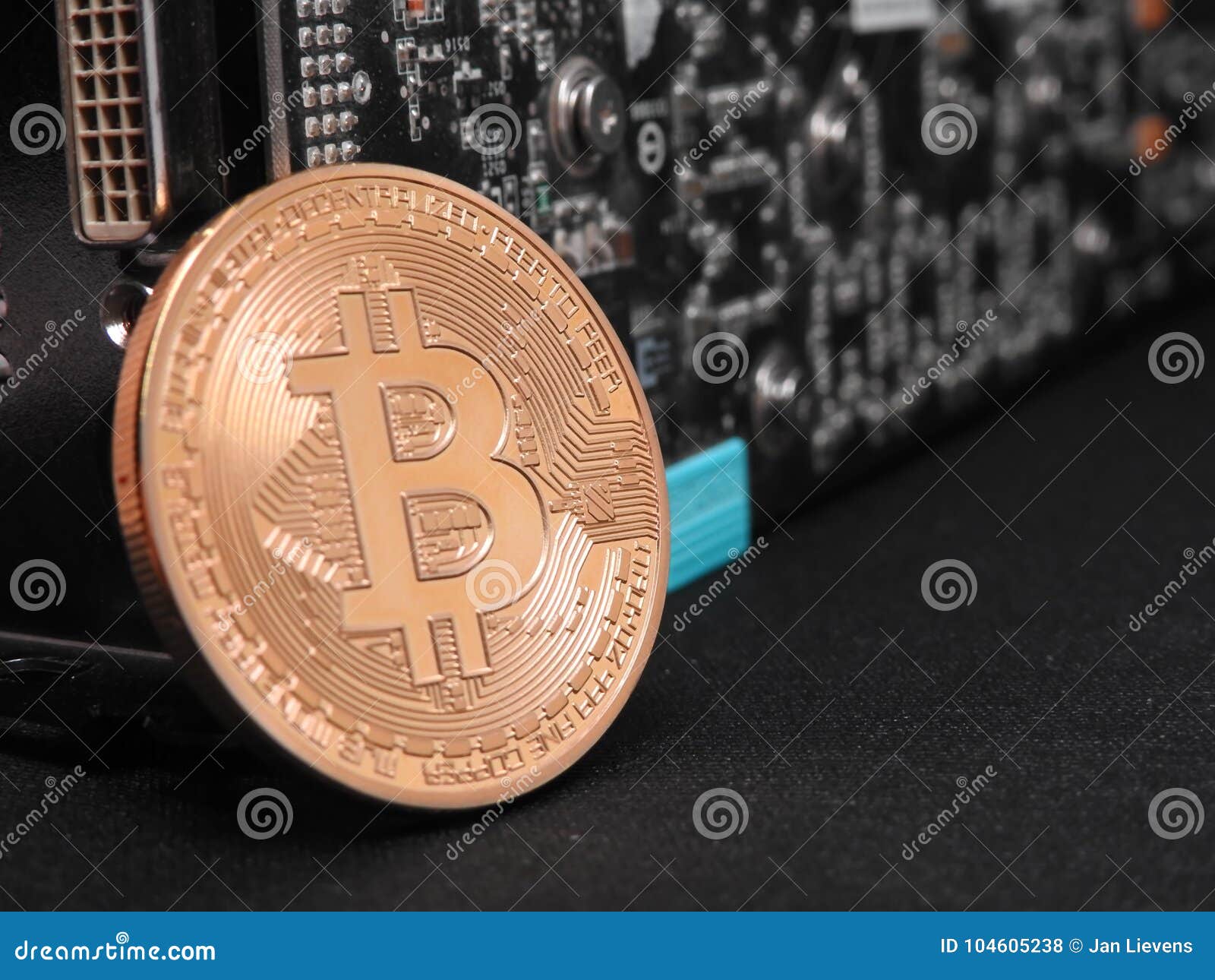 Bitcoin on Graphics Processing Unit or GPU Stock Photo - Image of ...