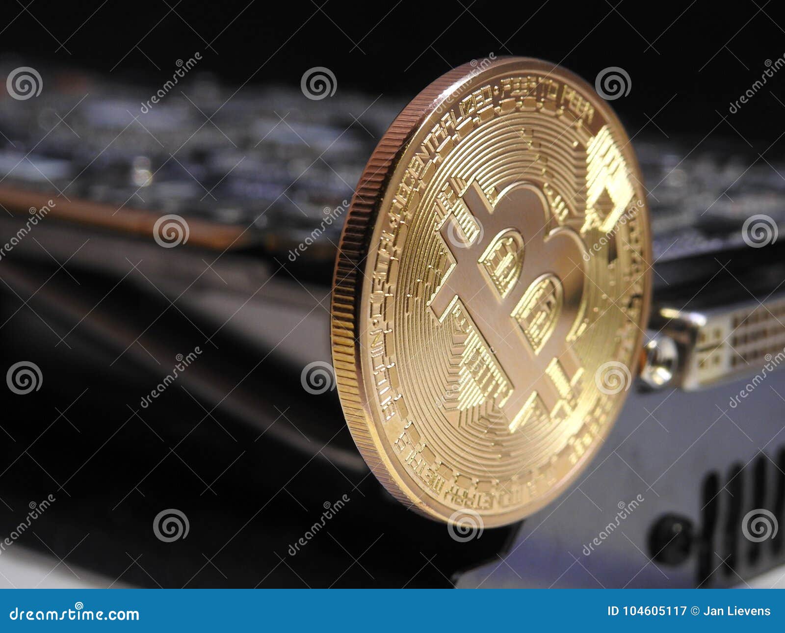 Bitcoin on Graphics Processing Unit or GPU Stock Image - Image of ...
