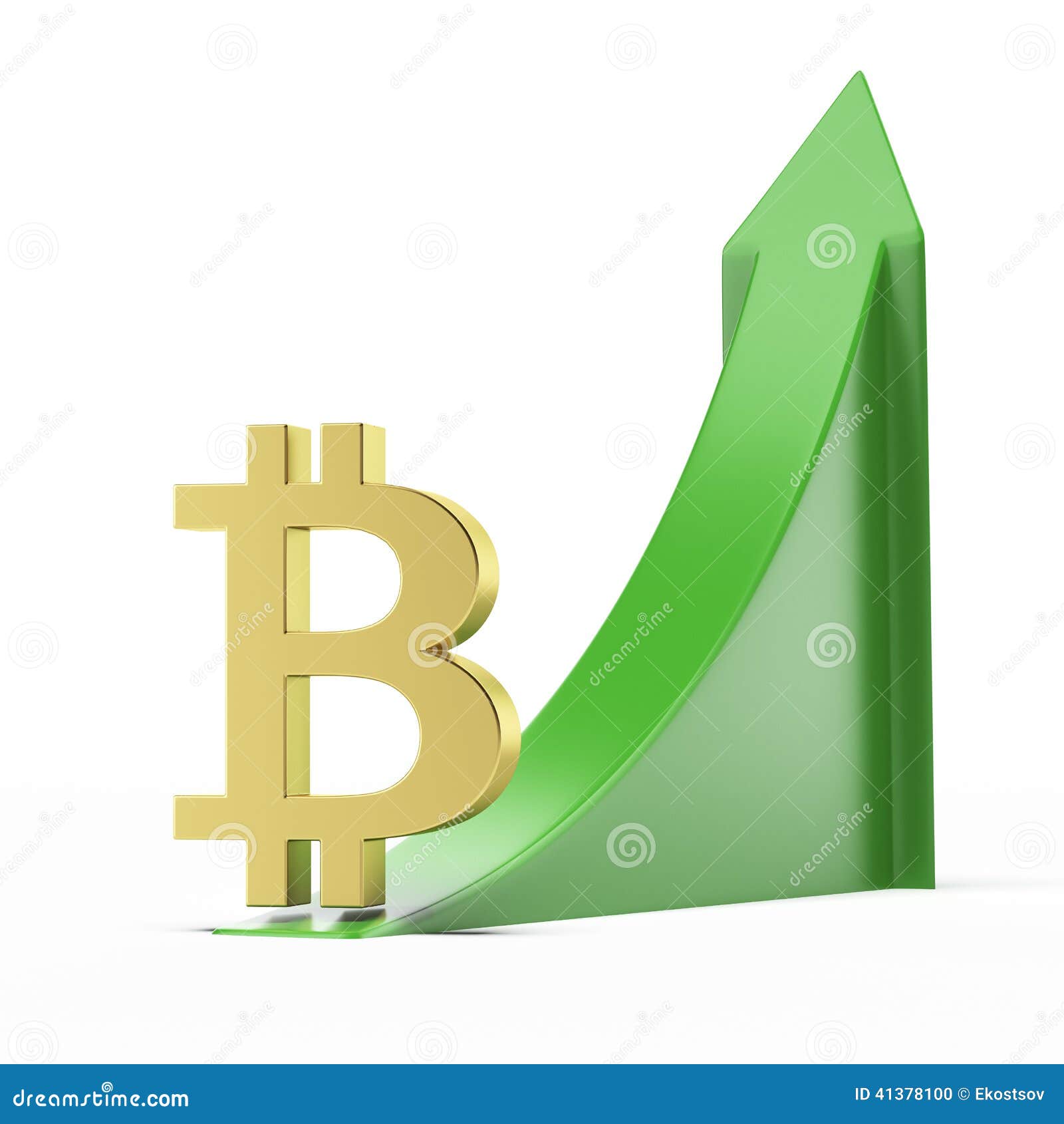 Bitcoin and Growing Arrow Graph Stock Illustration - Illustration of ...