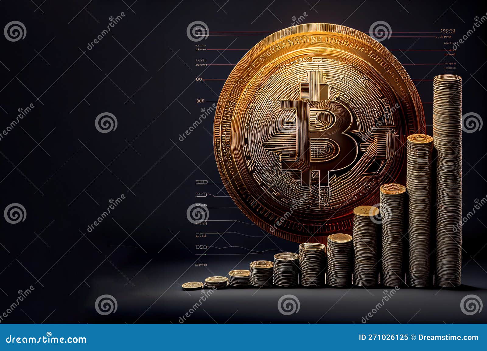 Bitcoin Growth Chart. Generative AI Stock Illustration - Illustration ...